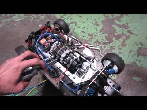 OS WANKEL ROTARY ENGINE 49PI Twin Rotor test on car OS49PI直列２ローター Ver2