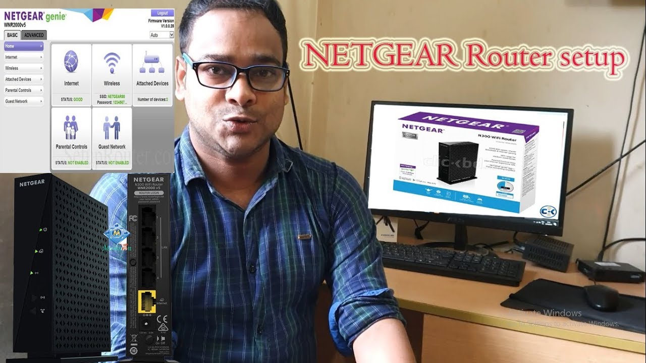 NETGEAR router WNR2000v5 setup bangla - YouTube