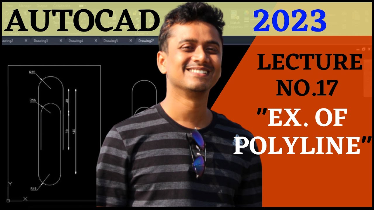 17. Example of polyline command | AutoCAD Drawing | AutoCAD हिंदी ...
