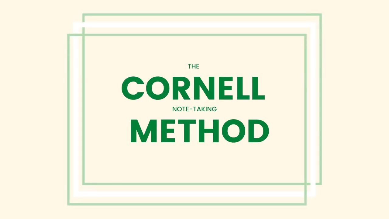 The Cornell Note-Taking Method - YouTube