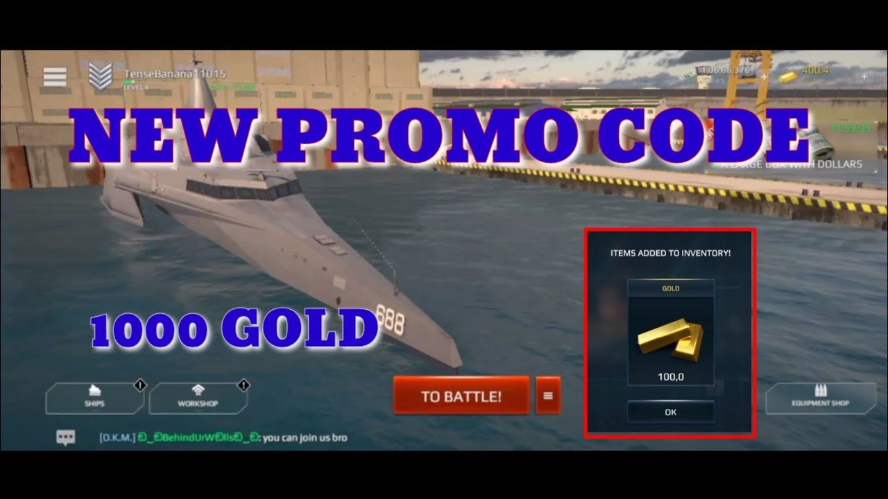 New Promo Code 1,000 Gold | Modern Warships - YouTube