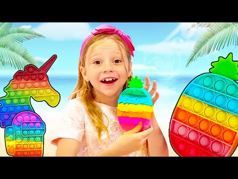 Nastya e sua amiga aprendem a compartilhar um com o outro! Pop-lo desafio para crianças