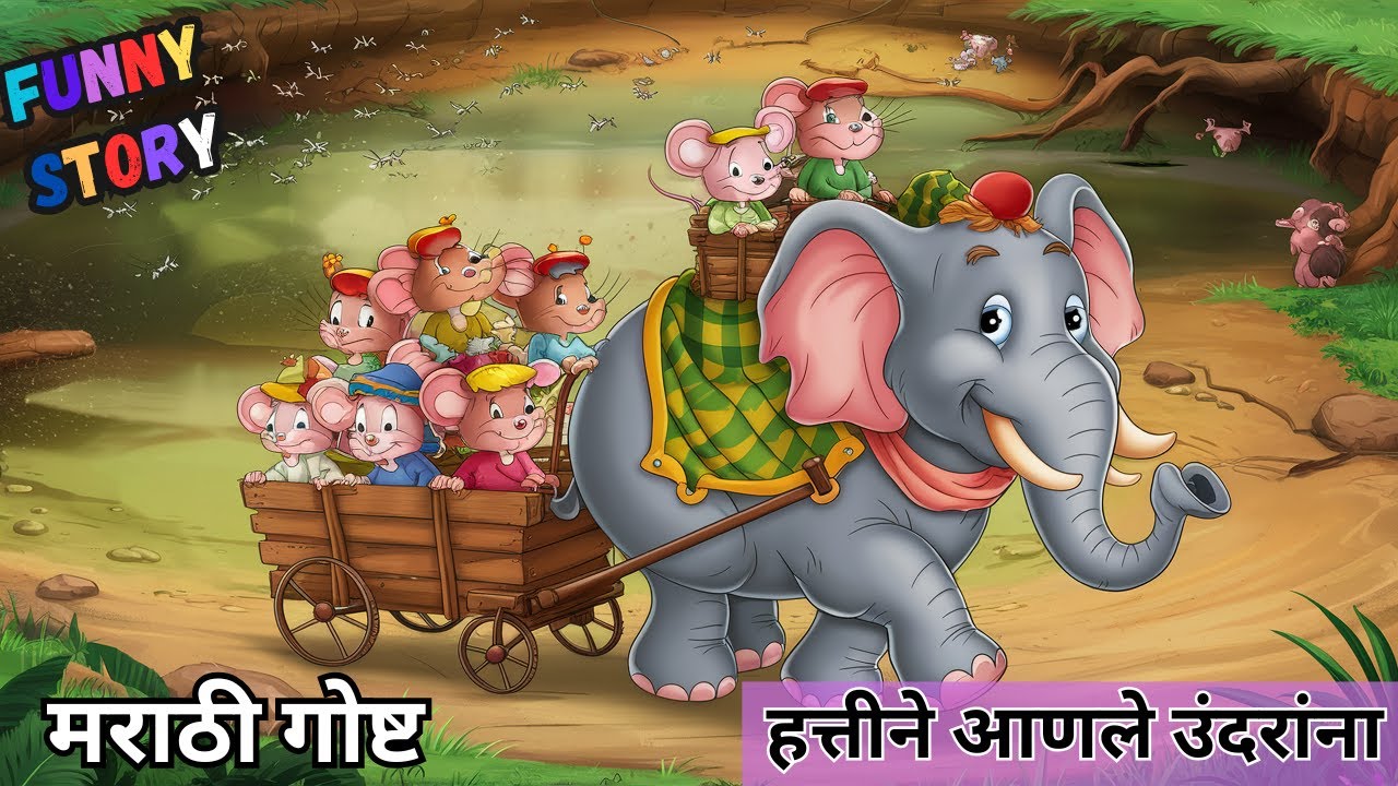 Elephant Rabbit Deer and Mouse|| chhan chhan goshti || Marathi CARTOON ...