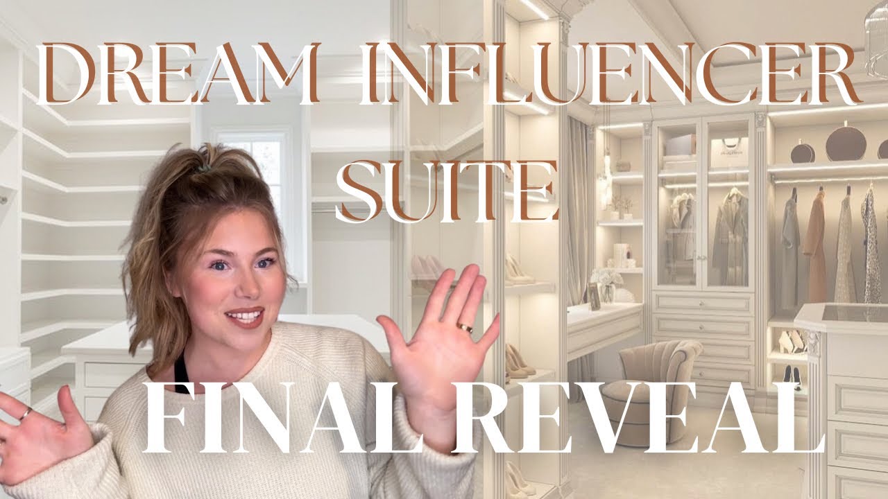 Dream Influencer Suite REVEAL- walk in closet, glam station, office ...