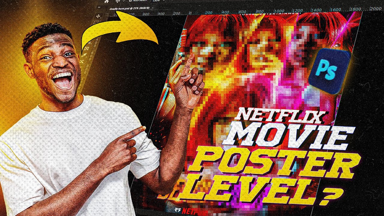 How to design A Thrilling Movie Poster "Netflix Level" Full Video ...