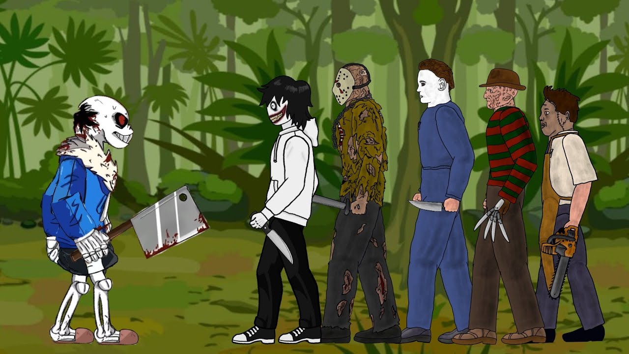 Sans Horror vs Jason Voorhees, Michael Myers, Freddy Krueger, Jeff The ...