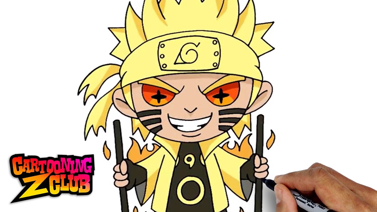 How To Draw Naruto Baryon Mode - YouTube