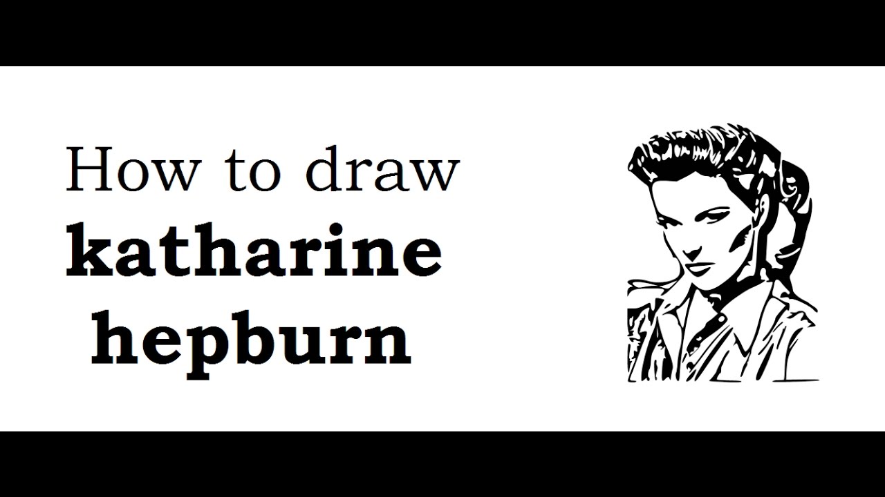 How to Draw Katharine Hepburn Face sketch drawing step by step - YouTube