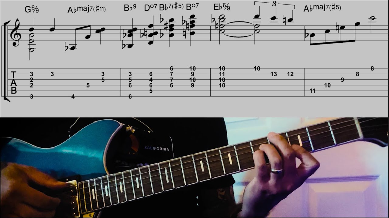 Here's that Rainy Day- Solo Jazz Guitar Arrangement with Notation and ...