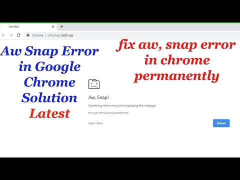 aw snap error in google chrome, Google chrome aw snap error fix windows ...