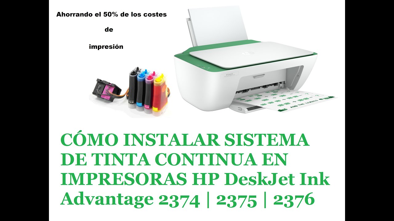 CÓMO INSTALAR SISTEMA DE TINTA CONTINUA EN IMPRESORAS HP DeskJet Ink ...