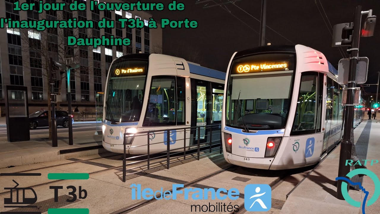 🚊Tramway T3b (RATP) : 1er jour de l'ouverture de l'inauguration jusqu'à ...