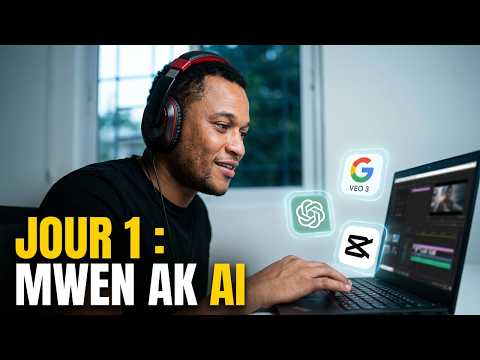 JOUR 1 : Mwen Dokimante Travay Mwen ak AI (ChatGPT, Google VEO 3, CapCut & Unsplash)