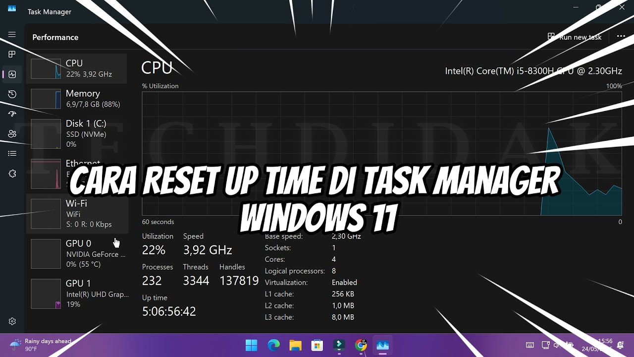 Cara Reset Up Time di Task Manager Windows 11 - YouTube