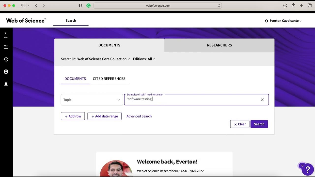 Database search - Web of Science - YouTube