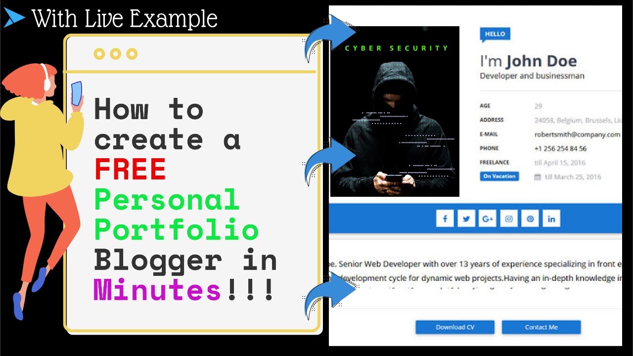 How to create a free personal portfolio blogger in Minutes | Sora CV ...