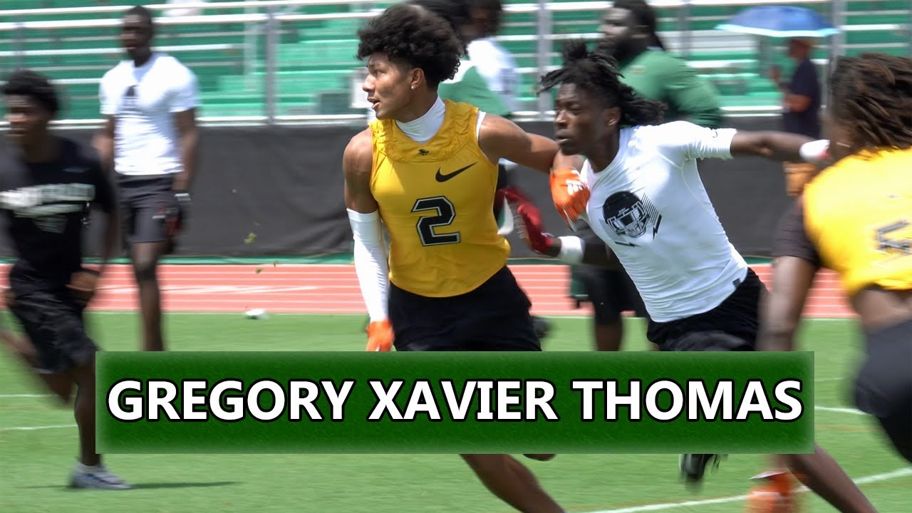 American Heritage 2025 CB Gregory Xavier Thomas at Miami 7-on-7 Camp vs. Miami Central - YouTube