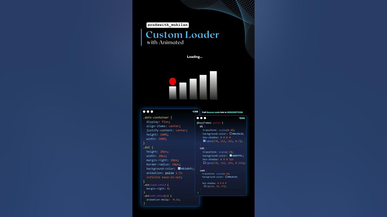 Custom Loader Pure css ️ #codewith_muhilan - YouTube
