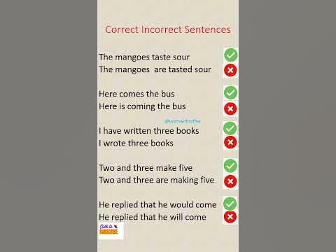 Correct Incorrect Sentences #shorts - YouTube