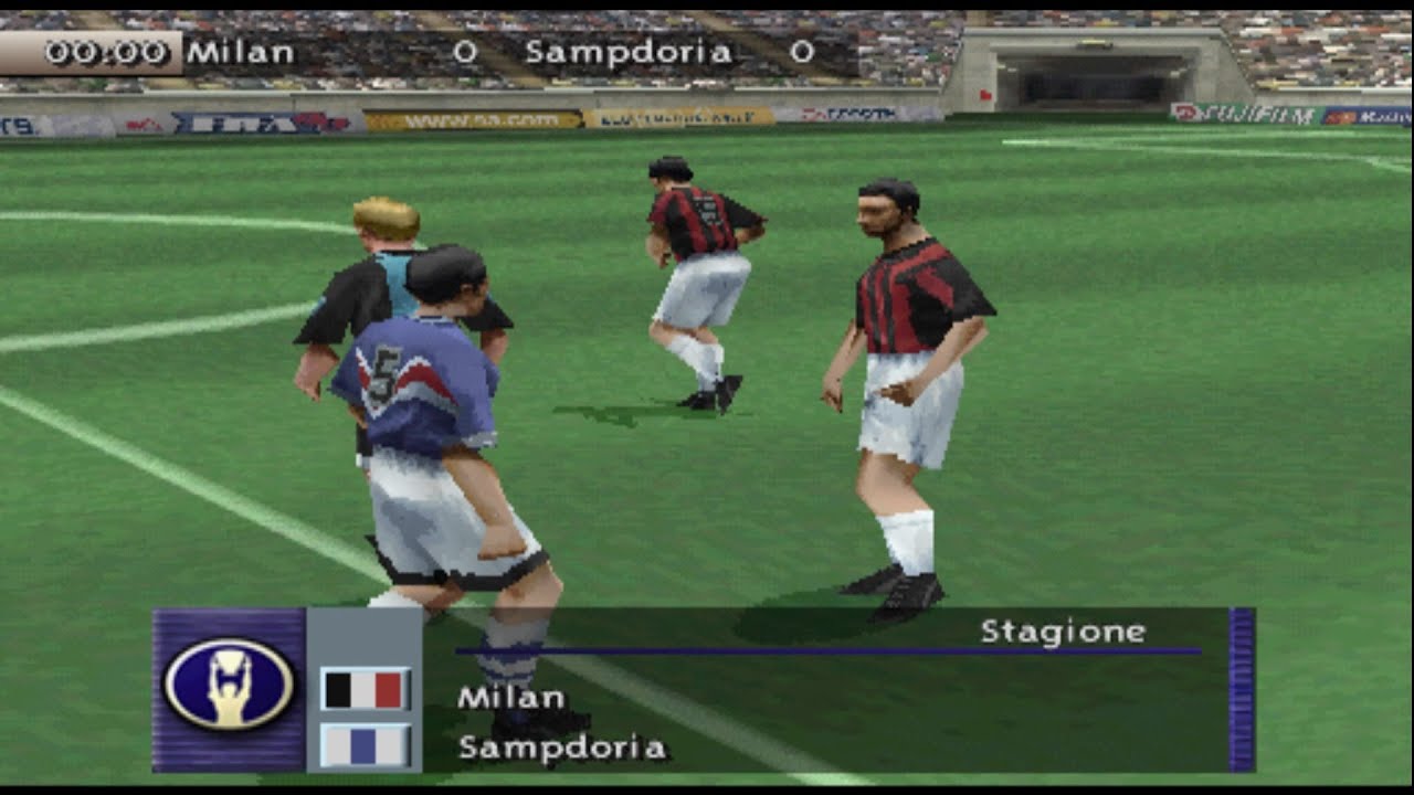 Fifa 99 | AC Milan vs Sampdoria - Weah - Bierhoff - Ganz - Serie A 1998 ...