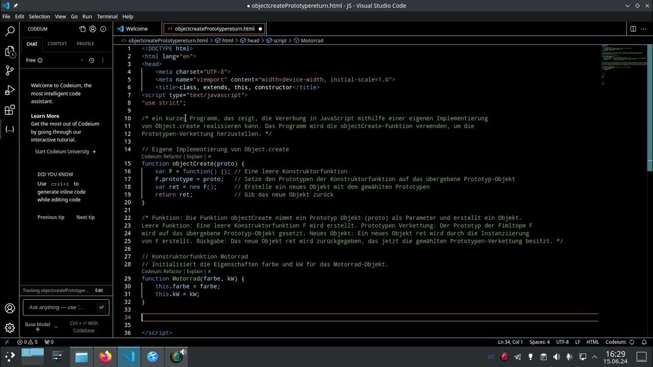object, create, prototype, return mit Javascript, programmieren für Anfänger - YouTube