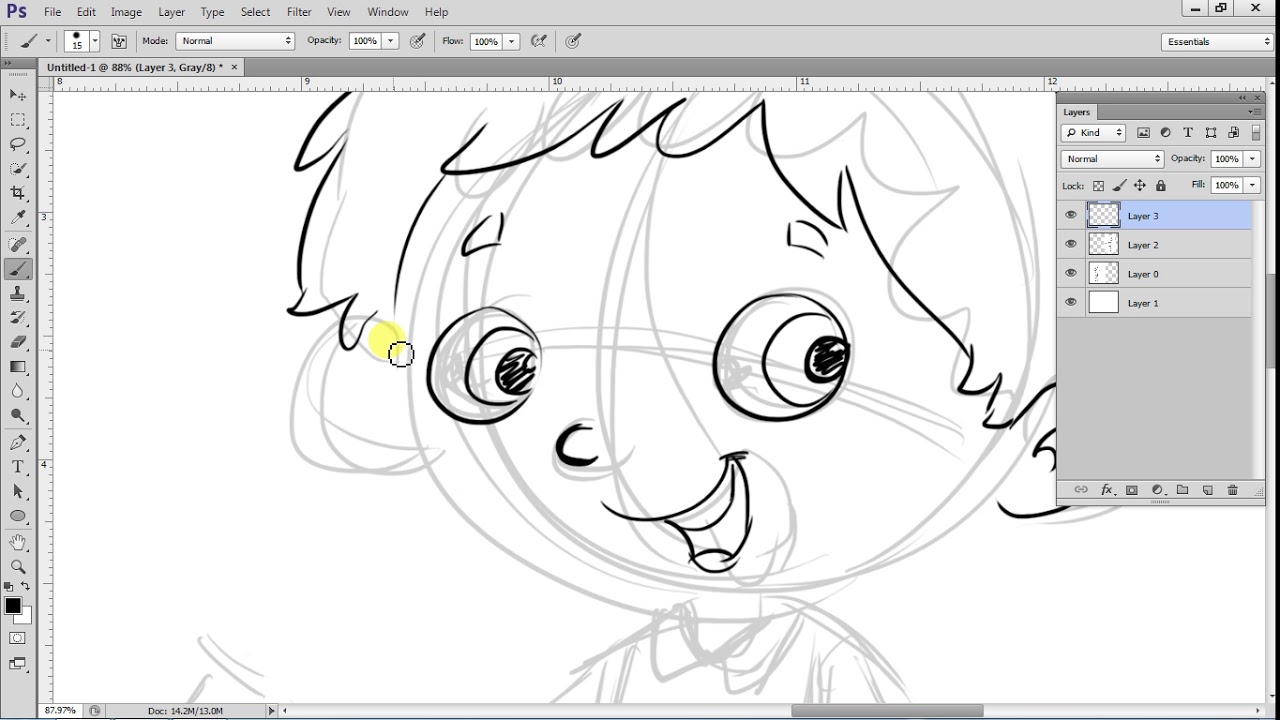 Learning how to drawing digital in photoshop - YouTube