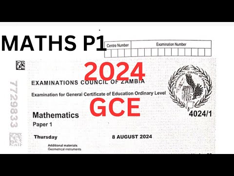 Factorise: 2024 GCE- ECZ MATHS P1 - YouTube