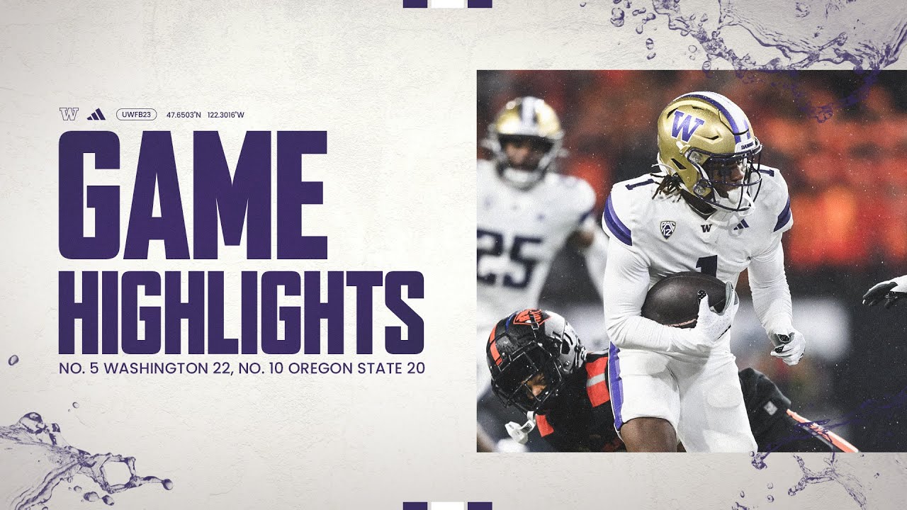 2023 No. 5 Washington vs Oregon State Full Game Highlights - YouTube