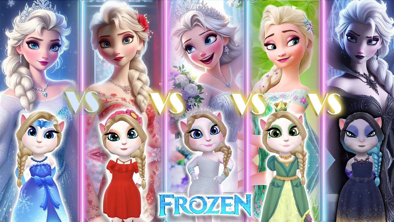 My talking angela 2 | Frozen | Red Vs Green Vs Blue Vs Black VS Grey ...