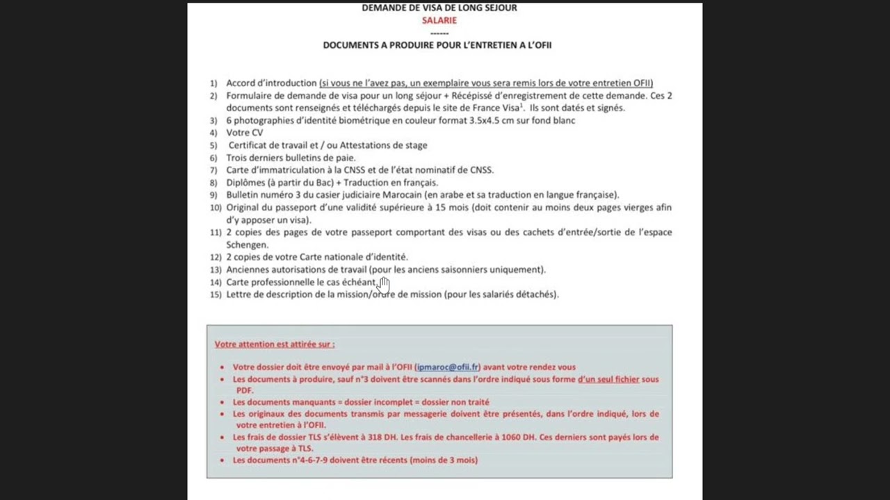 Après recevoir le mail de RDV! Le mail à envoyer /Pièces à fournir ...