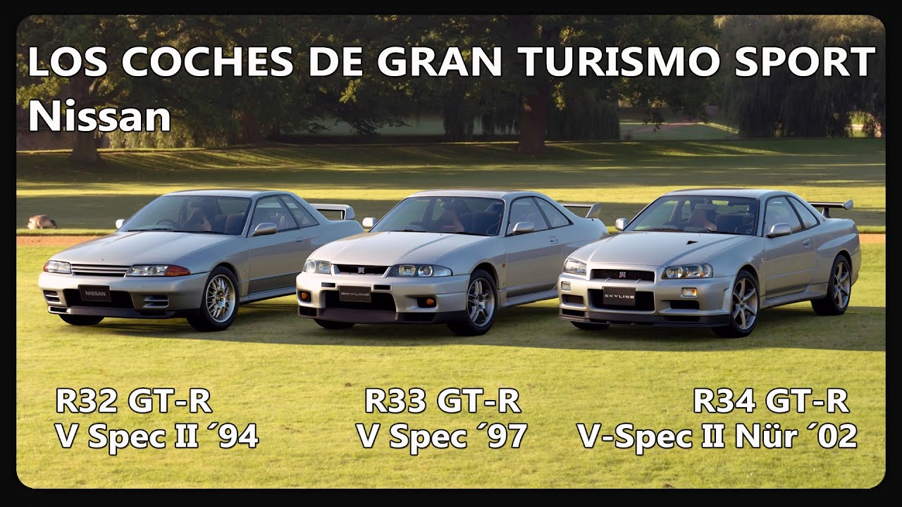 LOS COCHES DE GT SPORT | Nissan R32 GTR V 1994 - R33 GTR V 1997 - R34 ...