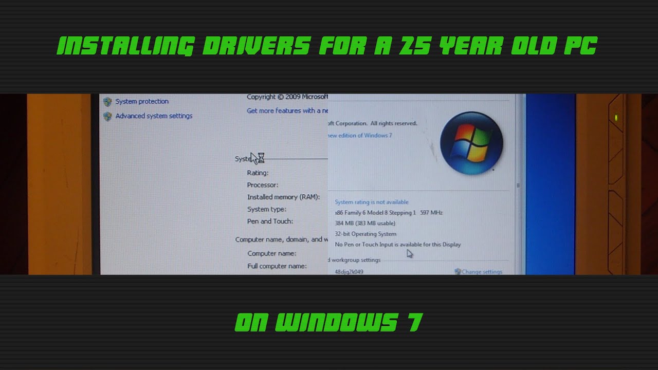 Installing Drivers For A 25 Year Old PC On Windows 7 - YouTube