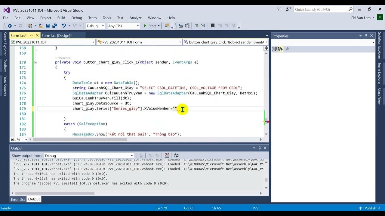 HIỂN THỊ DỮ LIỆU TỪ DATABASE SQL SERVER 2014 LÊN BIỂU ĐỒ VISUAL STUDIO 2015 C# - YouTube