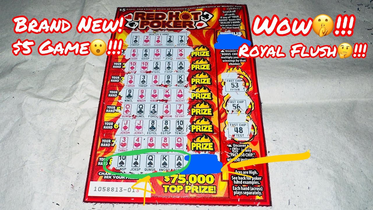 TRYING OUT BRAND NEW $5 RED HOT POKER CALIFORNIA LOTTERY SCRATCHERS ...