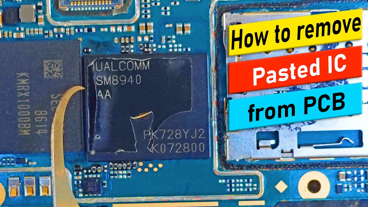 How to cut glue & Remove Black White Pasted CPU IC from android mobile ...