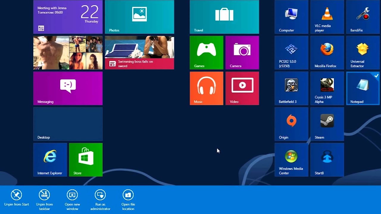 Windows 8 - Familiar Desktop Interface - YouTube