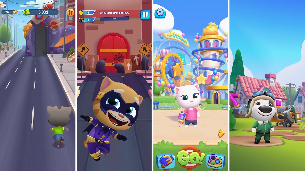 Talking Tom Gold Run,Talking Tom Hero Dash,Talking Tom Blast Park,Tom ...