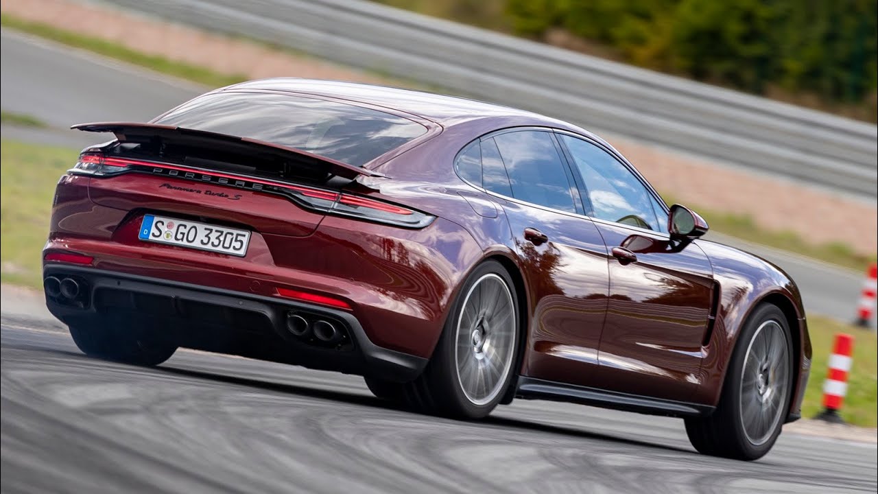 Cherry Red Panamera Turbo S (2021) in Action - YouTube