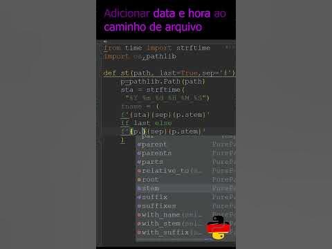 Adicionar data e hora ao caminho de arquivo com Python - YouTube