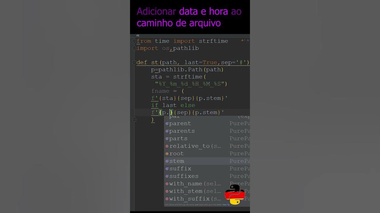 Adicionar data e hora ao caminho de arquivo com Python - YouTube
