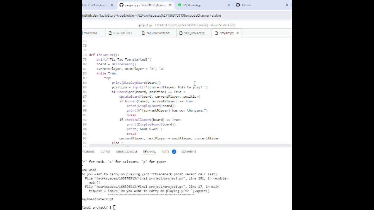cs50 python programming final project (23A35A0301) - YouTube
