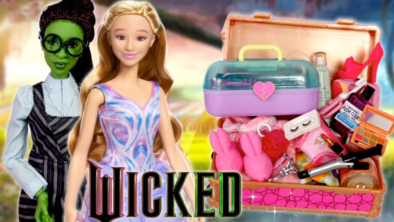 Barbie Wicked Glinda & Elphaba Dolls Packing For Vacation & Travel ...