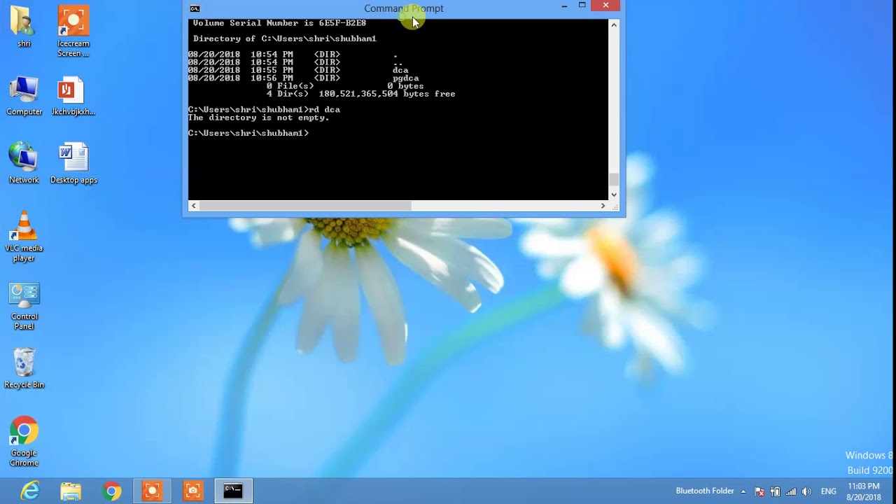 dos command md cd and rd - YouTube