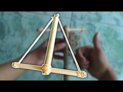 Tutorial - Cara Membuat Tembak Dari Bambu Tenagan Karet Gelang - YouTube