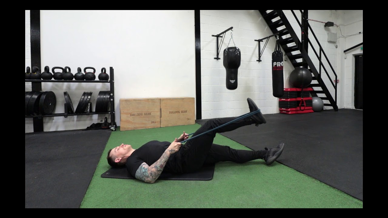 Resistance band leg press - YouTube