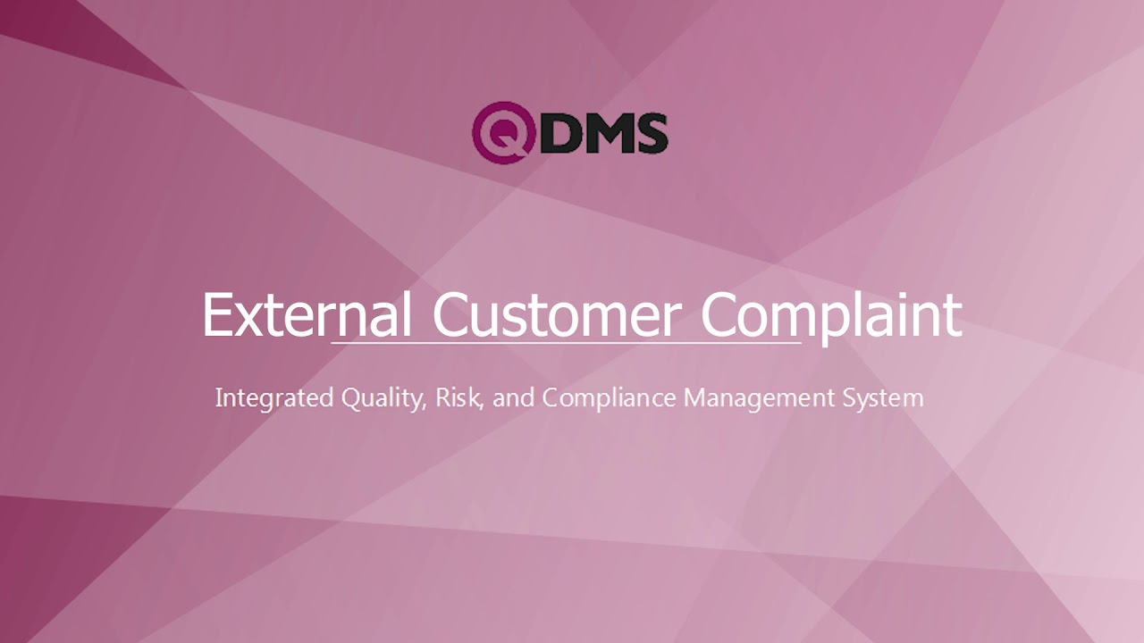QDMS - Managing External Complaints - YouTube