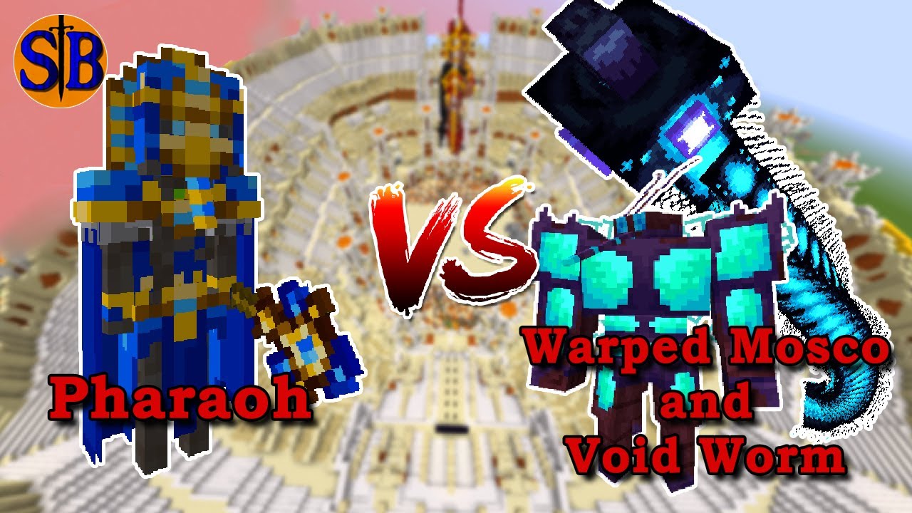Pharaoh (Atum 2) vs Warped Mosco and Void Worm | Minecraft Mob Battle - YouTube