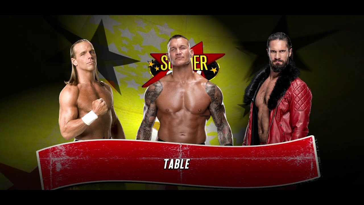 WWE Triple Threat Table Match Shawn Michaels, Randy Orton & Seth ...