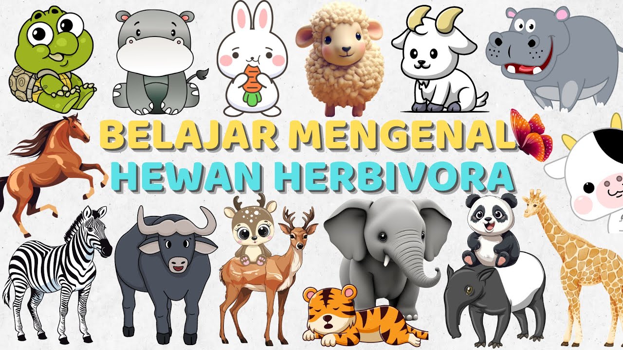 Belajar Mengenal Nama Hewan Herbivora untuk Balita | Learning ...