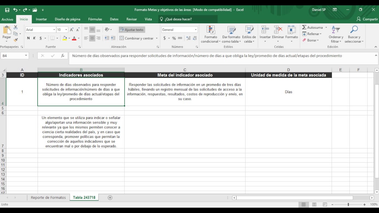 Llenado de formato sobre Metas y Objetivos (Fr. IV) - YouTube